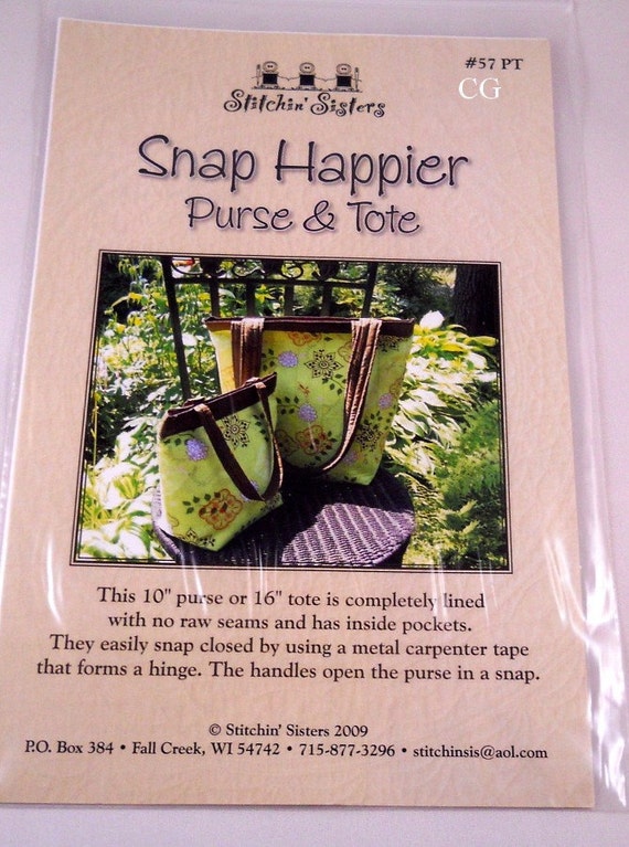 Snap Happier Purse and Tote pattern by Stitchin Sisters