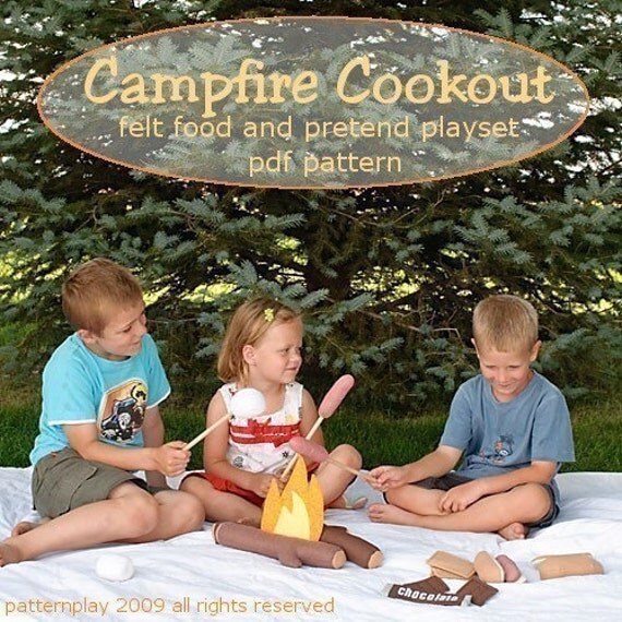 Campfire Cookout Felt Food Play Set a pdf sewing pattern