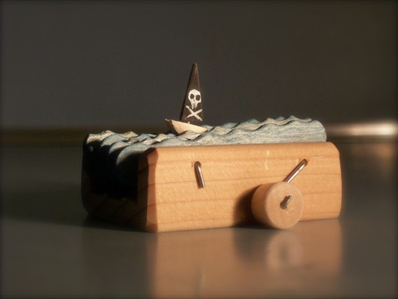 pirate ship wooden automata