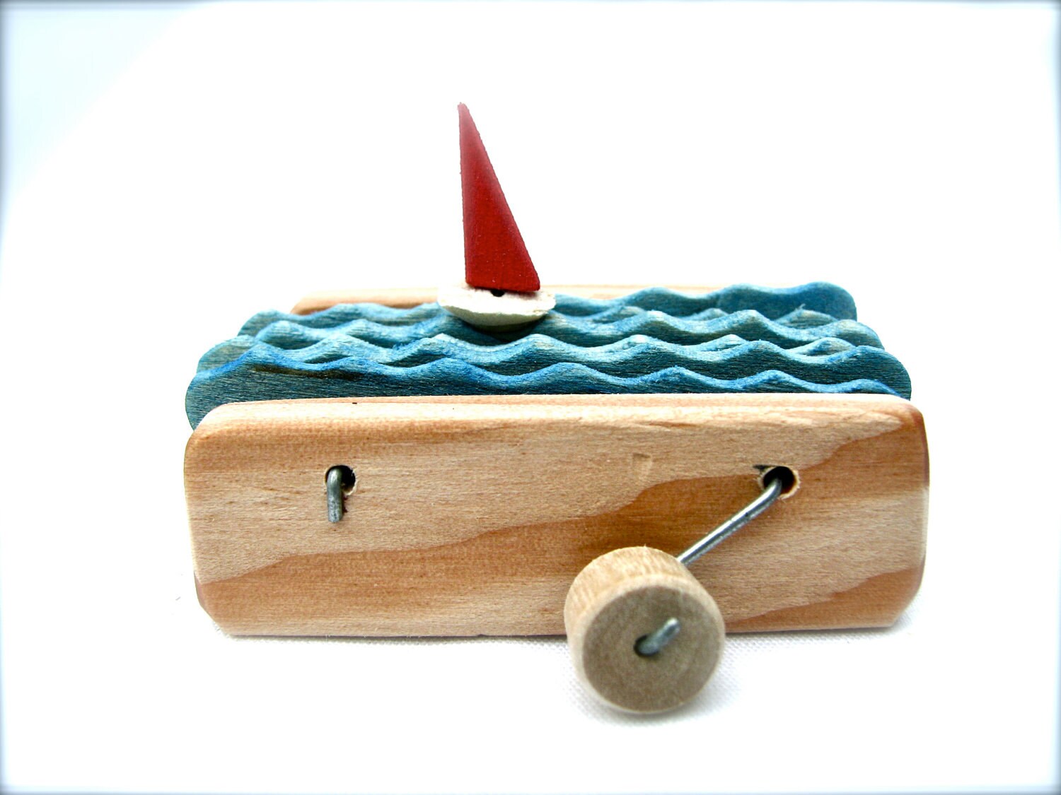 wood boat at sea automaton