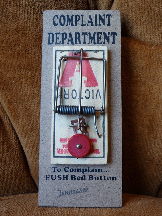 Joke Mouse Trap Vintage Joke Complaint Department Tennessee