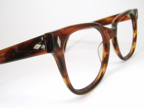 Vintage mens horn rim eyeglasses tortoise by Vintage50sEyewear
