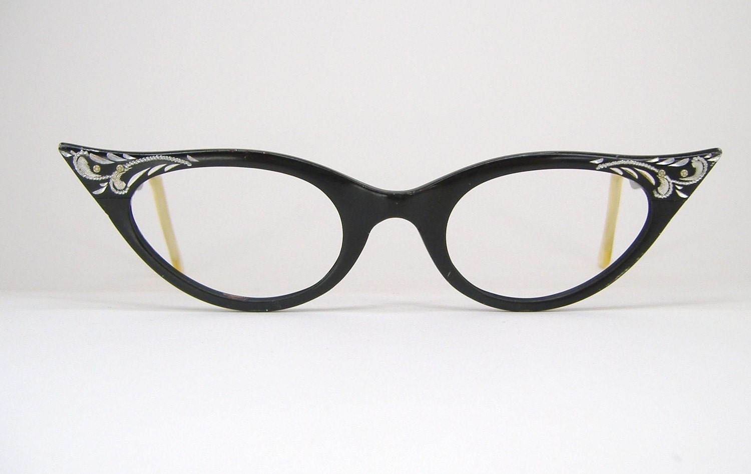 Vintage Pointy Black Cat Eye Eyeglasses Eye Wear Frame