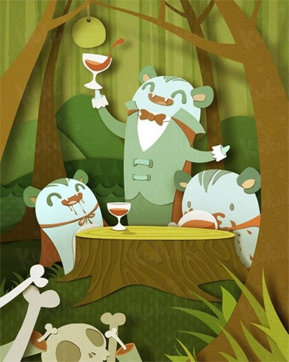 Drink Up Vampire Tigers Print