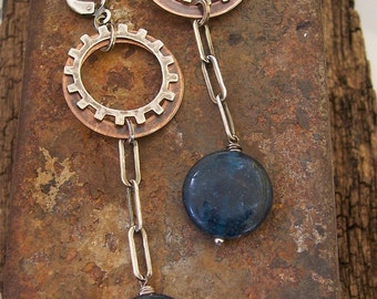 Metalwork Earrings Mixed metal earrings by dnajewelrydesigns