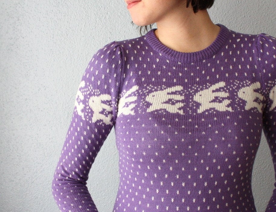 vintage bunny sweater