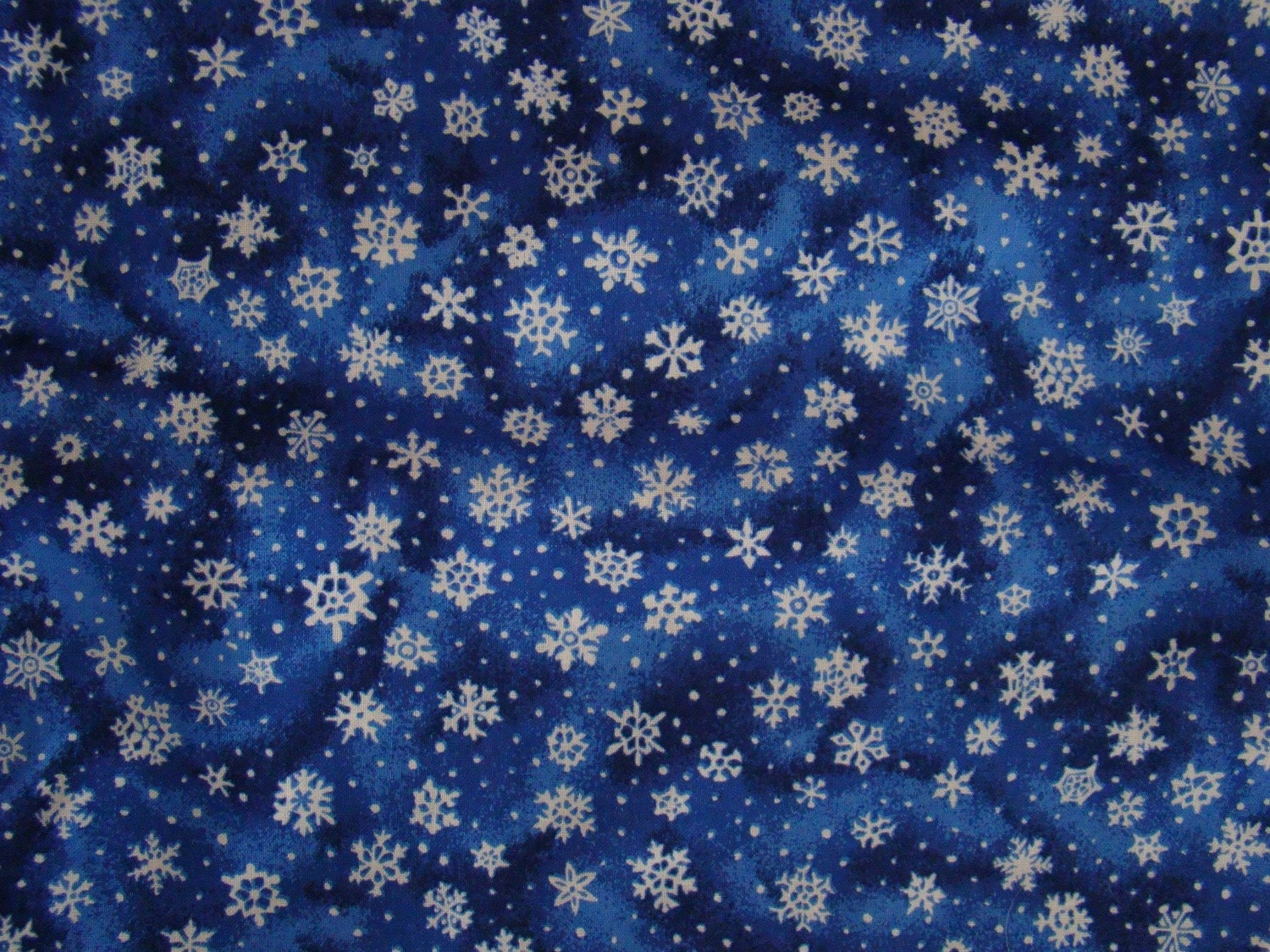 Blue and White Snowflake Cotton Fabric