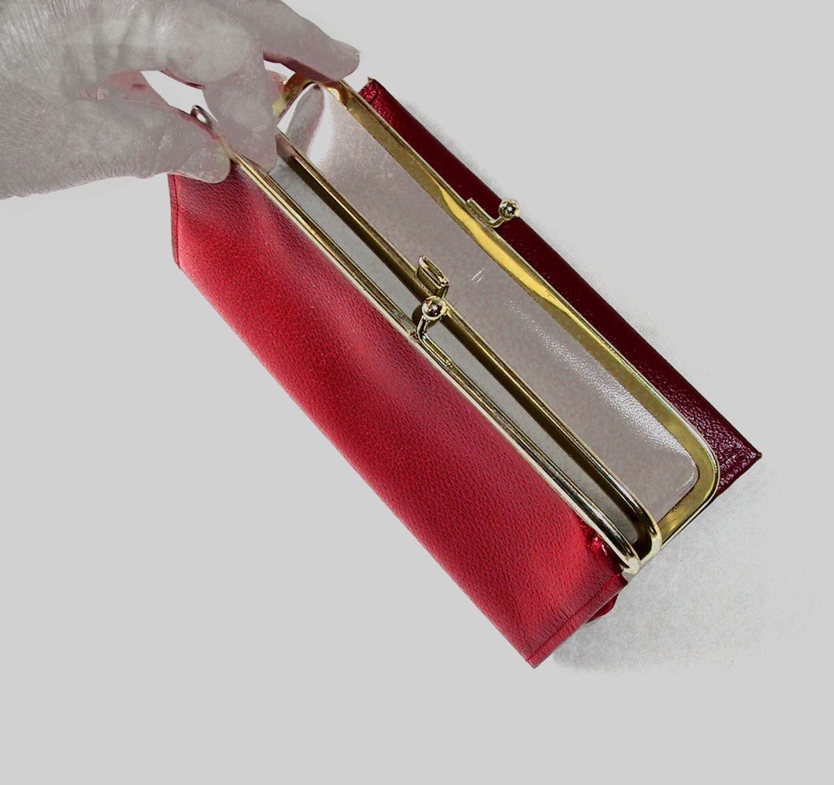 Vintage Lady Buxton Wallet Deep Cherry Red Leather