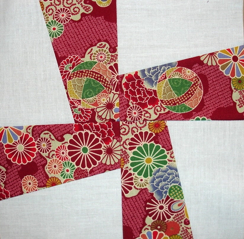 Windmill Quilt Blocks Red