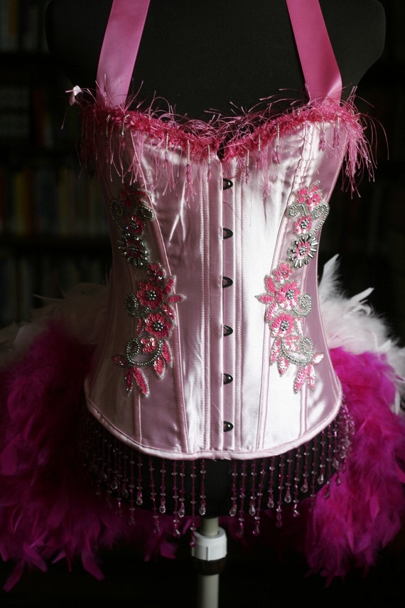 Hot Pink Burlesque Circus Corset costume outfit M/34