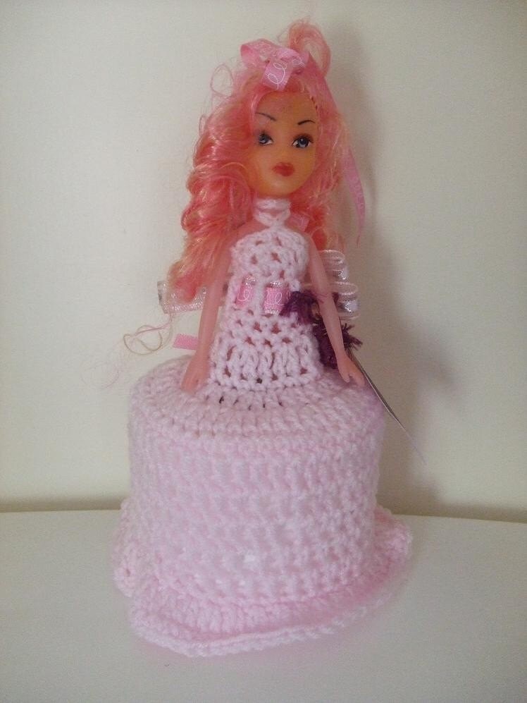 Pretty in Pink Toilet Roll Cover Doll