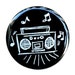 Boom Box Drawing Button Pinback Badge 1 1/2 inch flatback