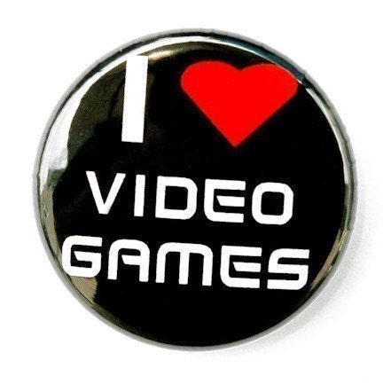I Love Video Games – Button Pinback Badge 1 inch – Cool Pinback Buttons ...