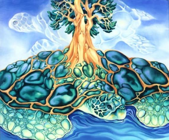 Native American Turtle Painting Native American Turtle Illustration ...