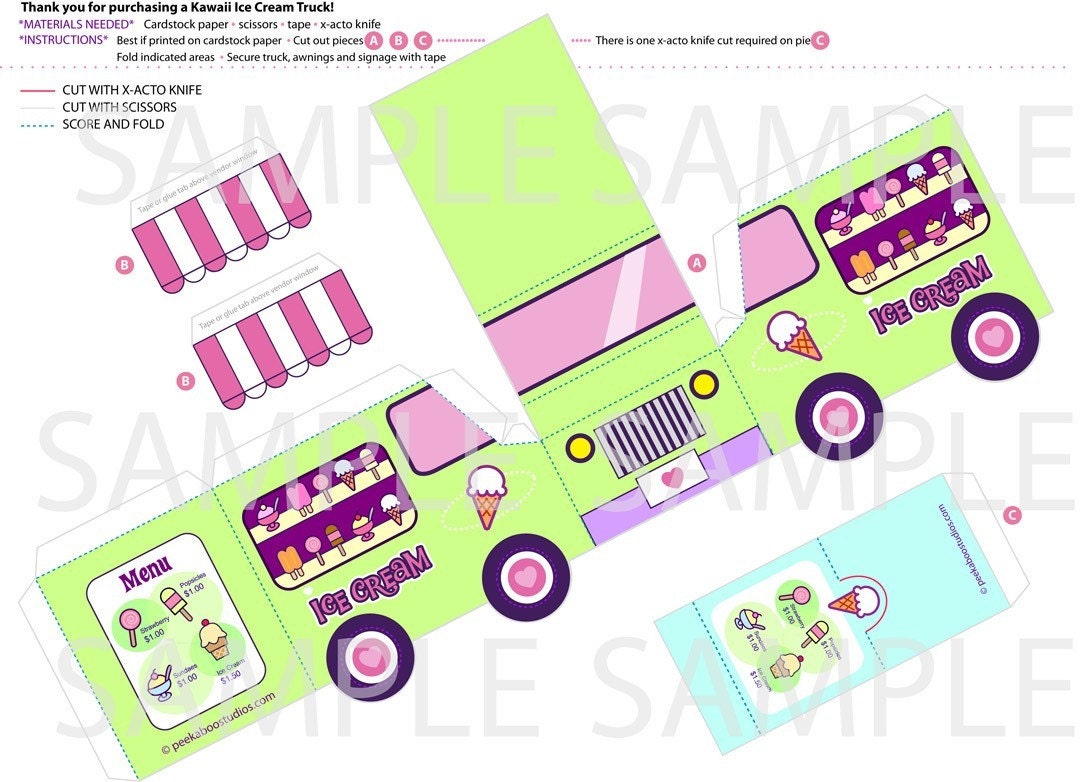 printable-paper-toy-kawaii-ice-cream-truck