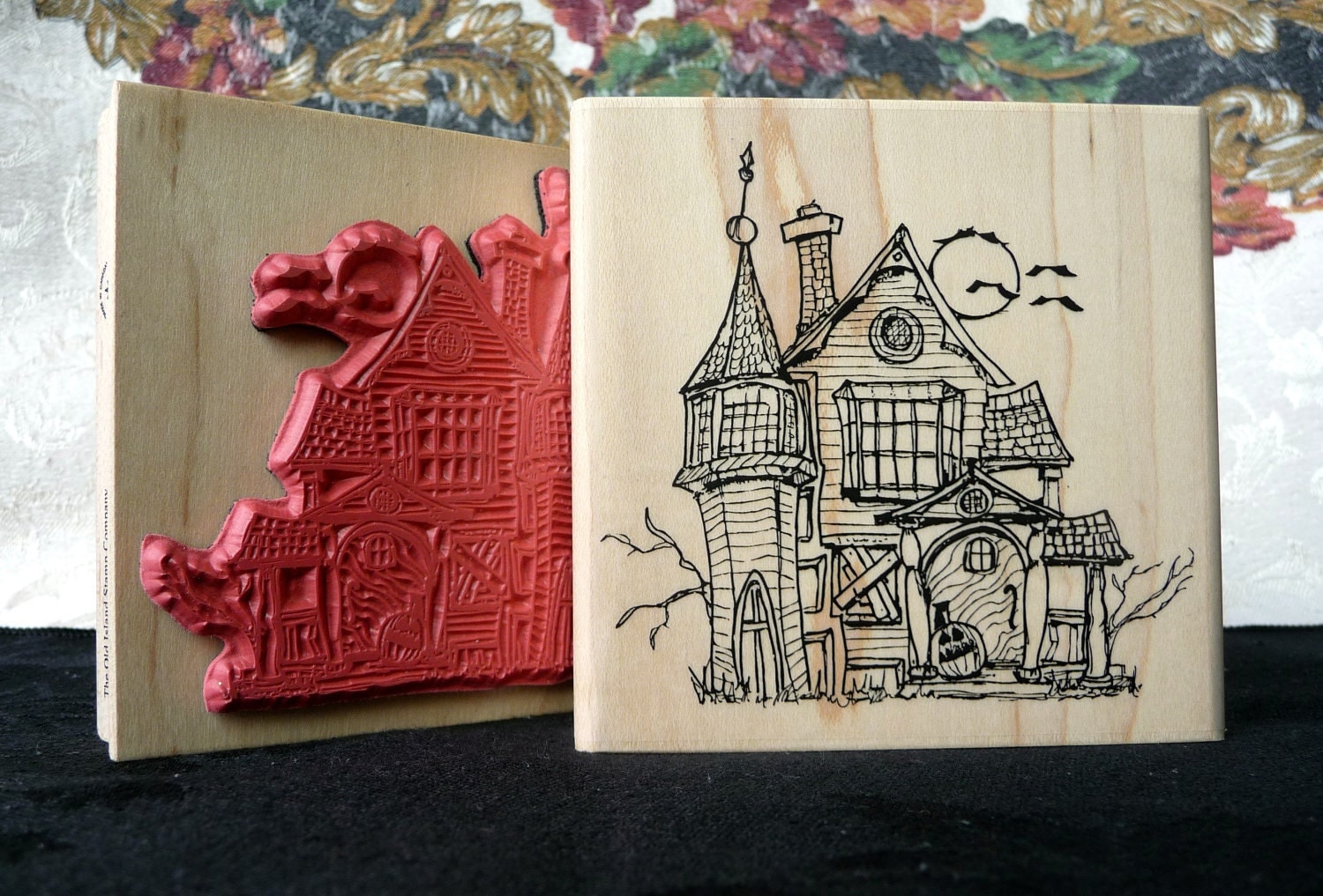 Haunted house rubber stamp from oldislandstamps