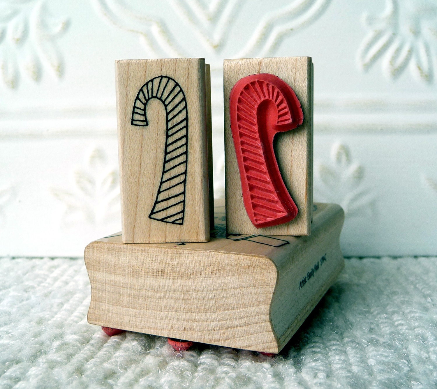 Candy Cane rubber stamp from oldislandstamps