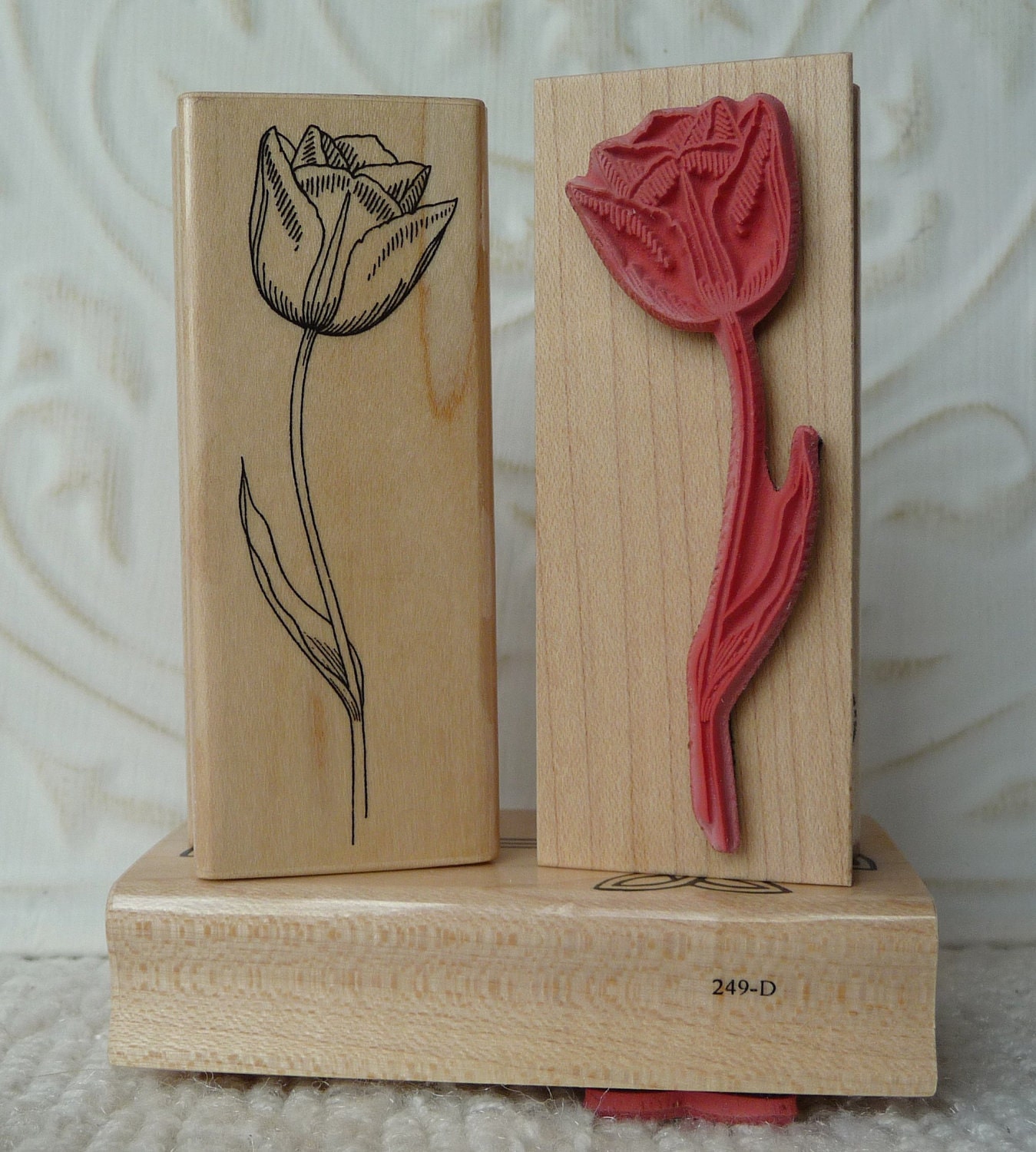 Tulip Spring Flower rubber stamp from oldislandstamps