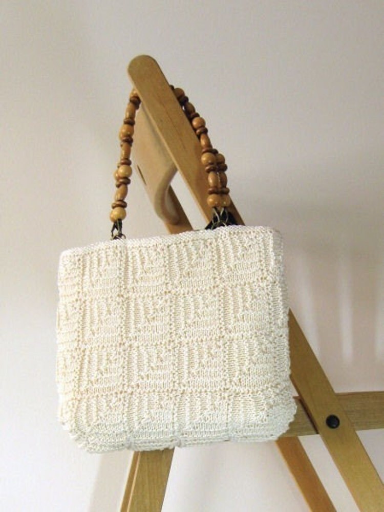 Mitred Square Bag Knitting Pattern Knitted Bag by clairecrompton
