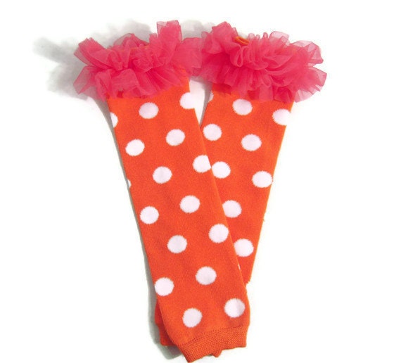Items Similar To Legwarmers With Chiffon Ruffles Tutu Tights Orange