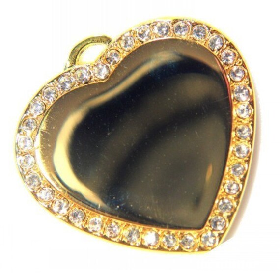 Personalized Photo Engraved Cubic Heart Pendant Mother's