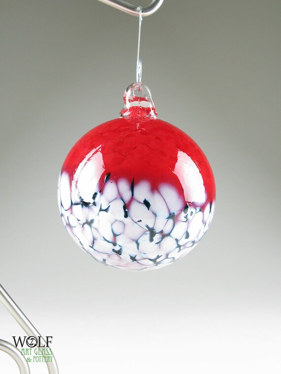Blown Glass Holiday Tree Christmas Ornament Bright By Wolfartglass