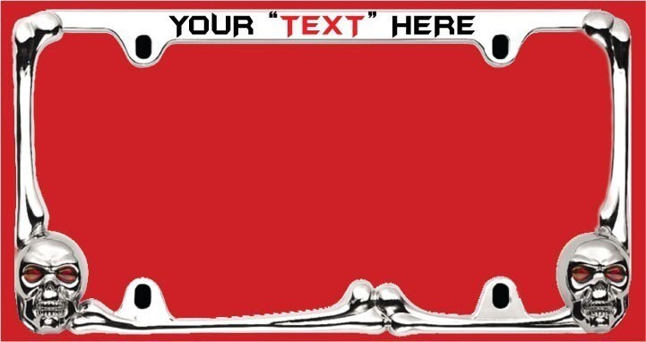 Custom - Chrome 3-D SKULL License Plate frame Gift from eGiftCreator on ...