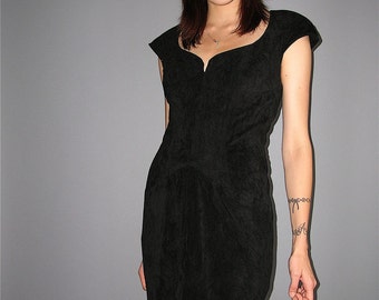 Suede leather dress | Etsy