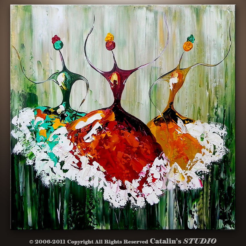 Abstract Ballet Dancer Painting