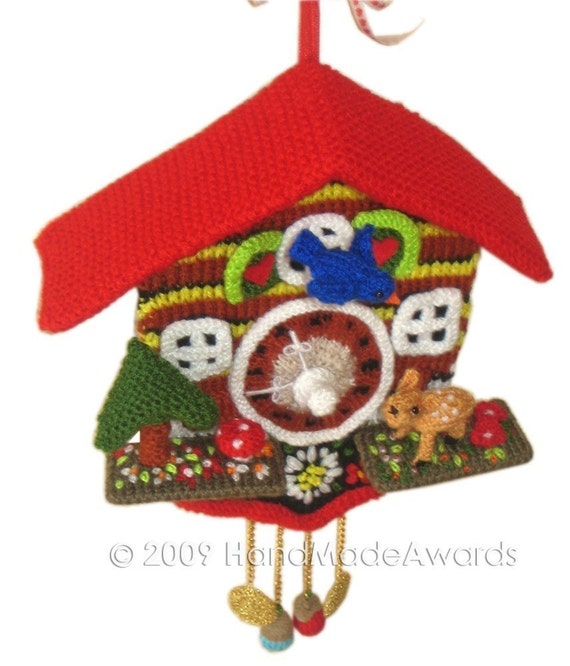 The CUCKOO CLOCK Pdf Email Knit PATTERN by HandMadeAwards on Etsy