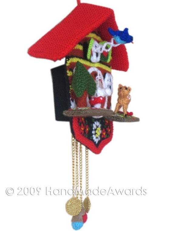 The CUCKOO CLOCK Pdf Email Knit PATTERN by HandMadeAwards on Etsy