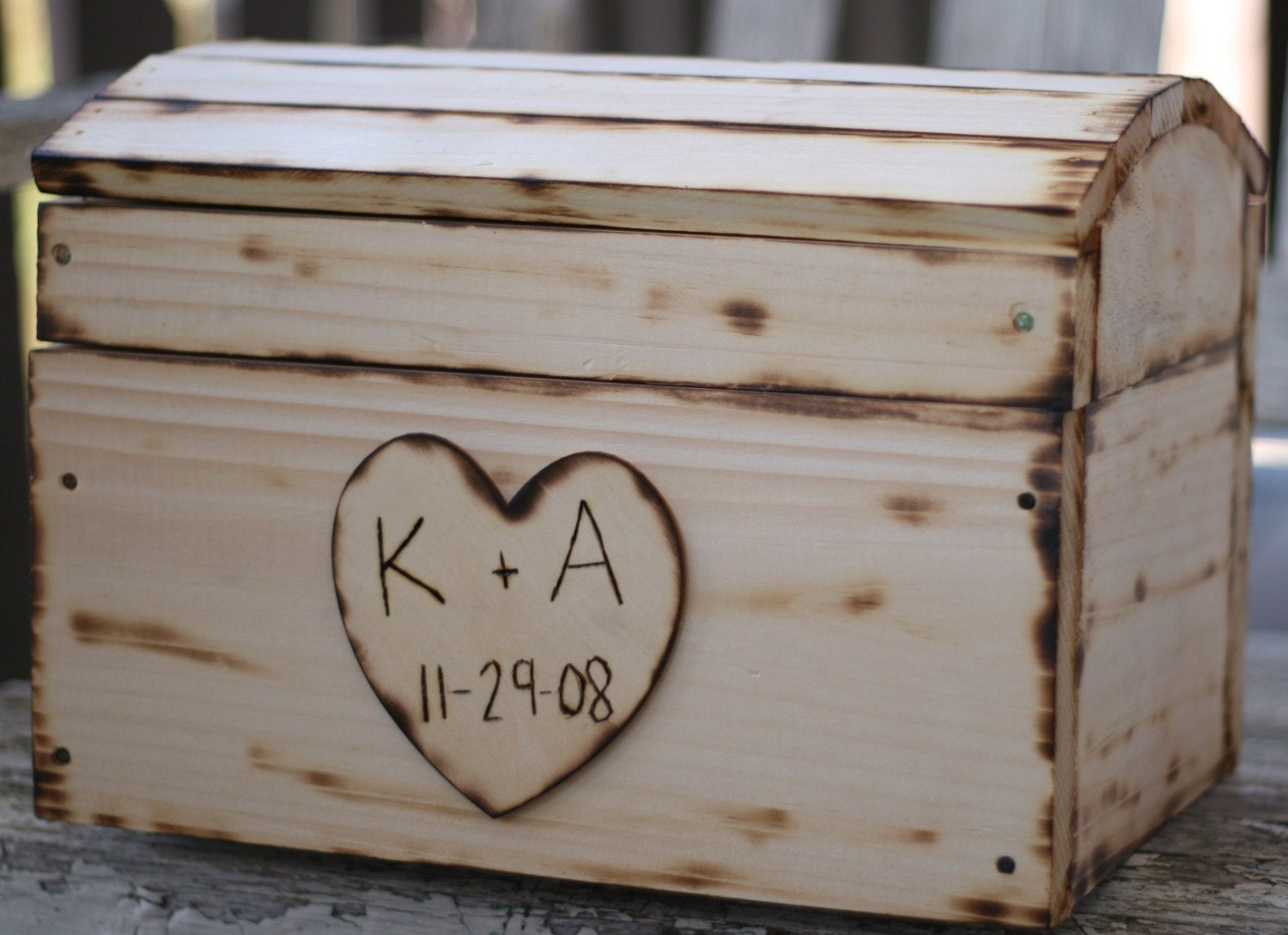 Large Personalized Wedding Card Box Rustic Decor By Braggingbags