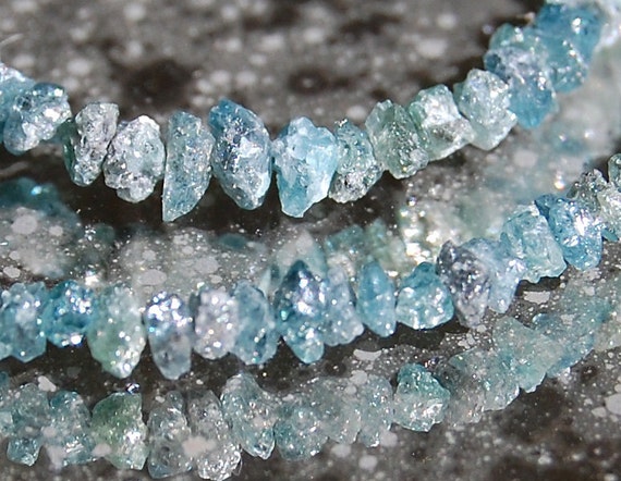Set of 10 Rare Rough Cut Natural Blue Diamond by BirdSongStudio
