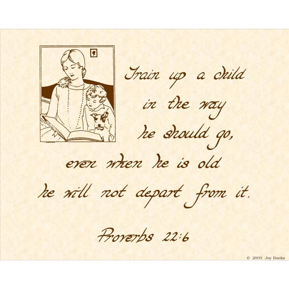 PROVERBS 22:6 8 X 10 Hand Written Calligraphy by VintageVerses