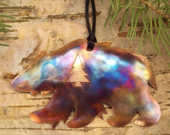 Handcrafted Copper Train Ornament by roseworksmt on Etsy