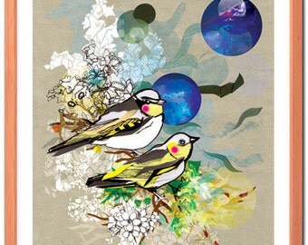 Items similar to Patterned birds - A4 print on Etsy