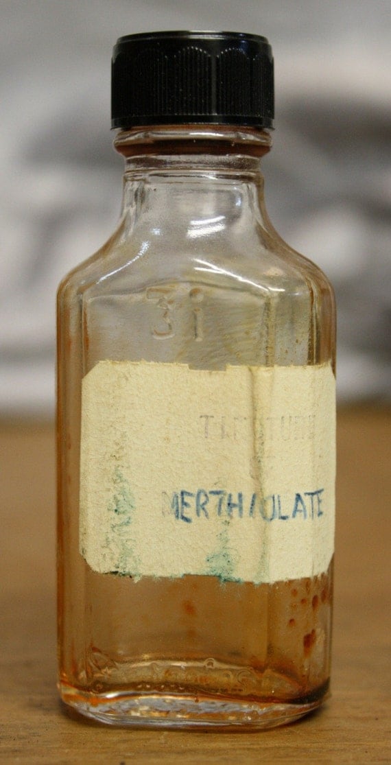 CLEARANCE Vintage Tincture Merthiolate Bottle