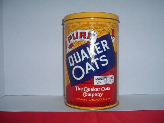 Vintage Limited Edition Quaker Oats Tin Container from 1984