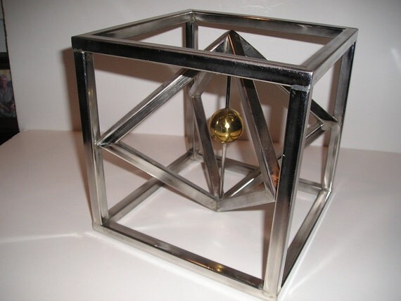 Items similar to Geometric, abstract stainless steel sculpture on Etsy