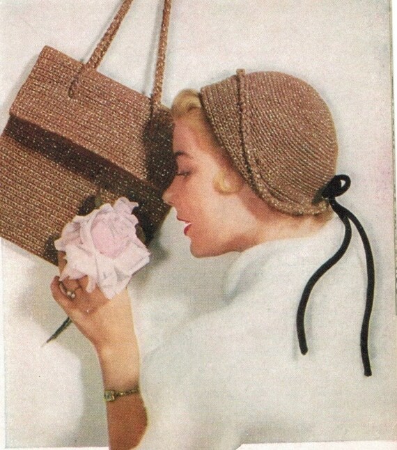 Items similar to Fold Away Cloche and Bag Vintage PDF Pattern on Etsy
