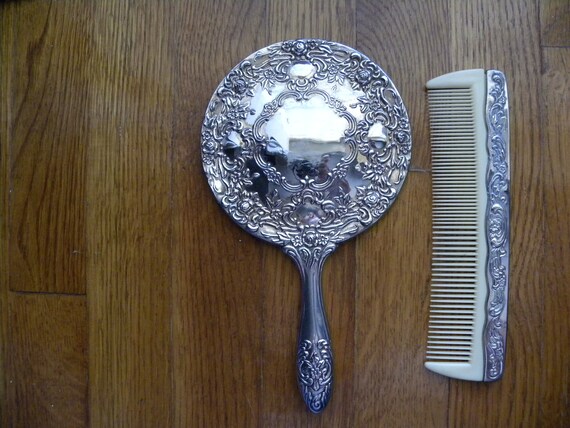 Vintage Mirror And Comb Set By Maisonboheme On Etsy
