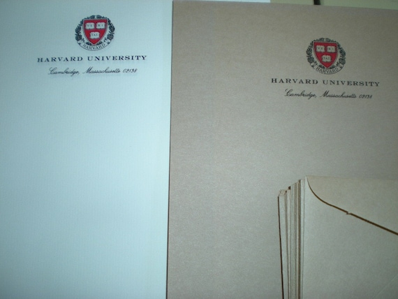 Vintage Harvard University letterhead stationery by pumpkintruck