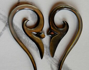 8 Gauge Ear Plugs Grey Skies by OpulentAntiquity on Etsy