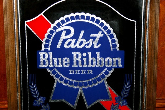 Pabst Blue Ribbon Vintage Mirror Retro Bar decor and beer