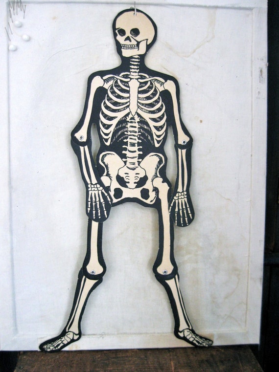 Vintage Halloween Paper Skeleton Decoration
