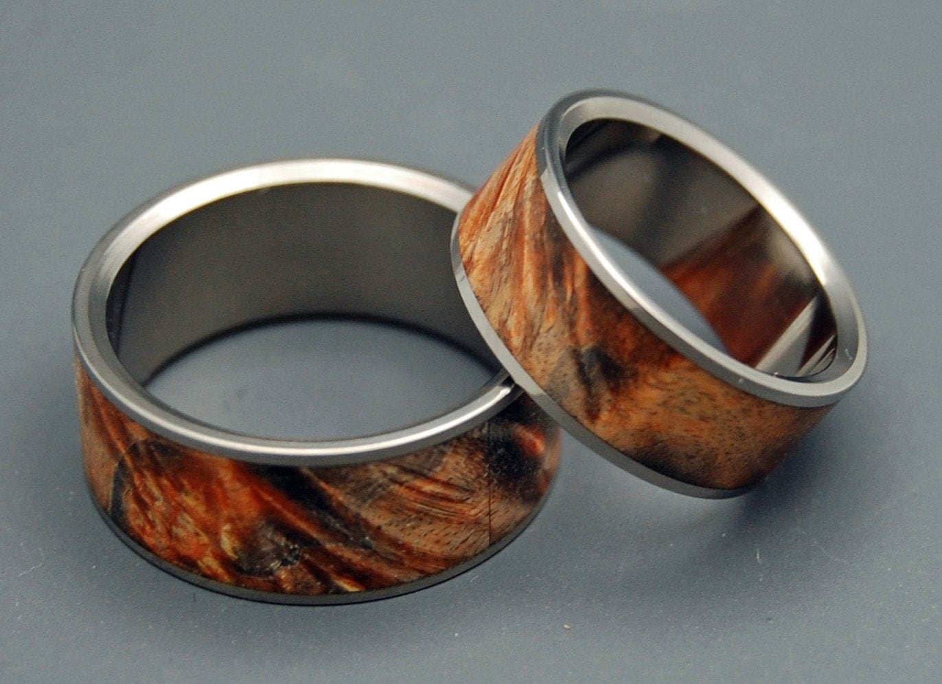 Wooden Wedding Rings titanium ring titanium by MinterandRichterDes