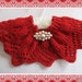 Lace Collar or Scarf knitting pattern Candy Apple Red design