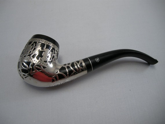 Vintage MEDICO Sterling Silver Overlay Smoking Pipe by cerritorose