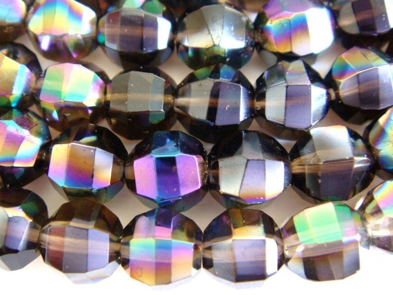 4. Black Rainbow Crystal 6mm Faceted Round 16 Inches Strand