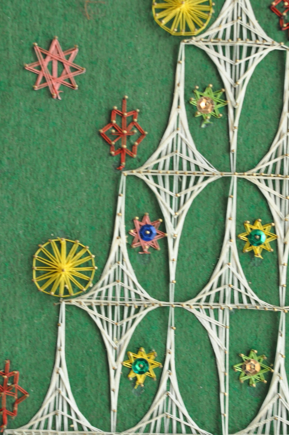 Vintage String Art Handmade Christmas Tree Project in Original
